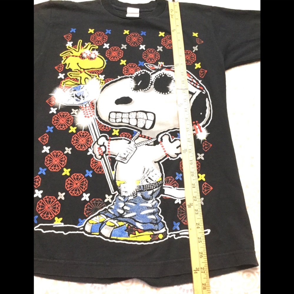 Snoopy Woodstock Bling Black Rapper Embellished - Gem